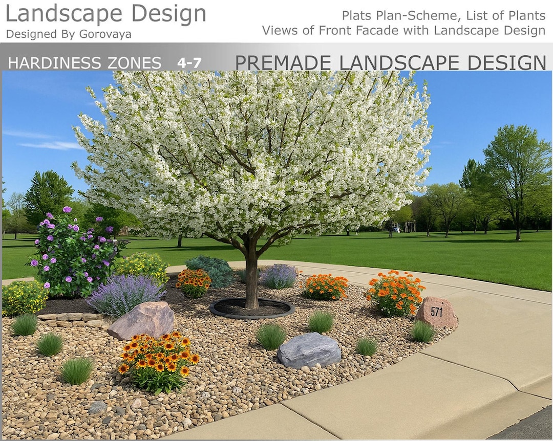 Premade Landscape Design, Ready Made Landscape Design, Zone 4-7 ...