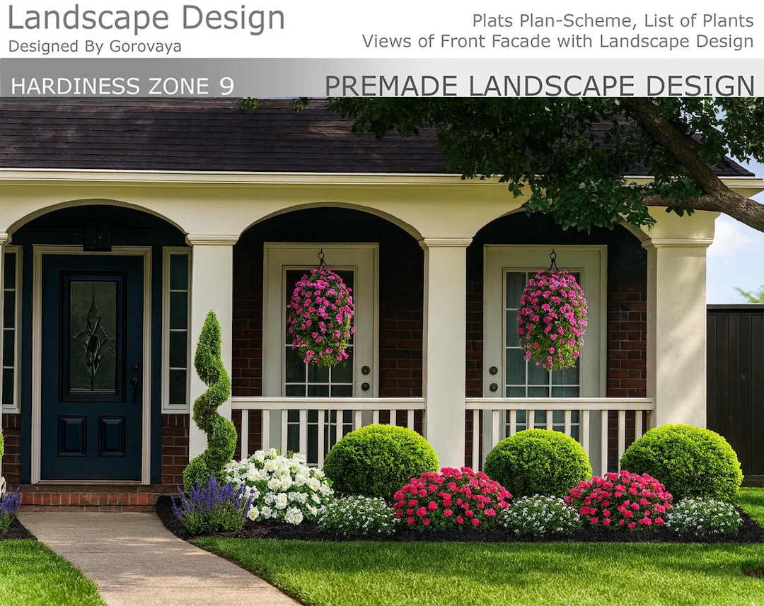 Texas Zone 9 Landscape Design, Full Sun (digital Download) - Etsy