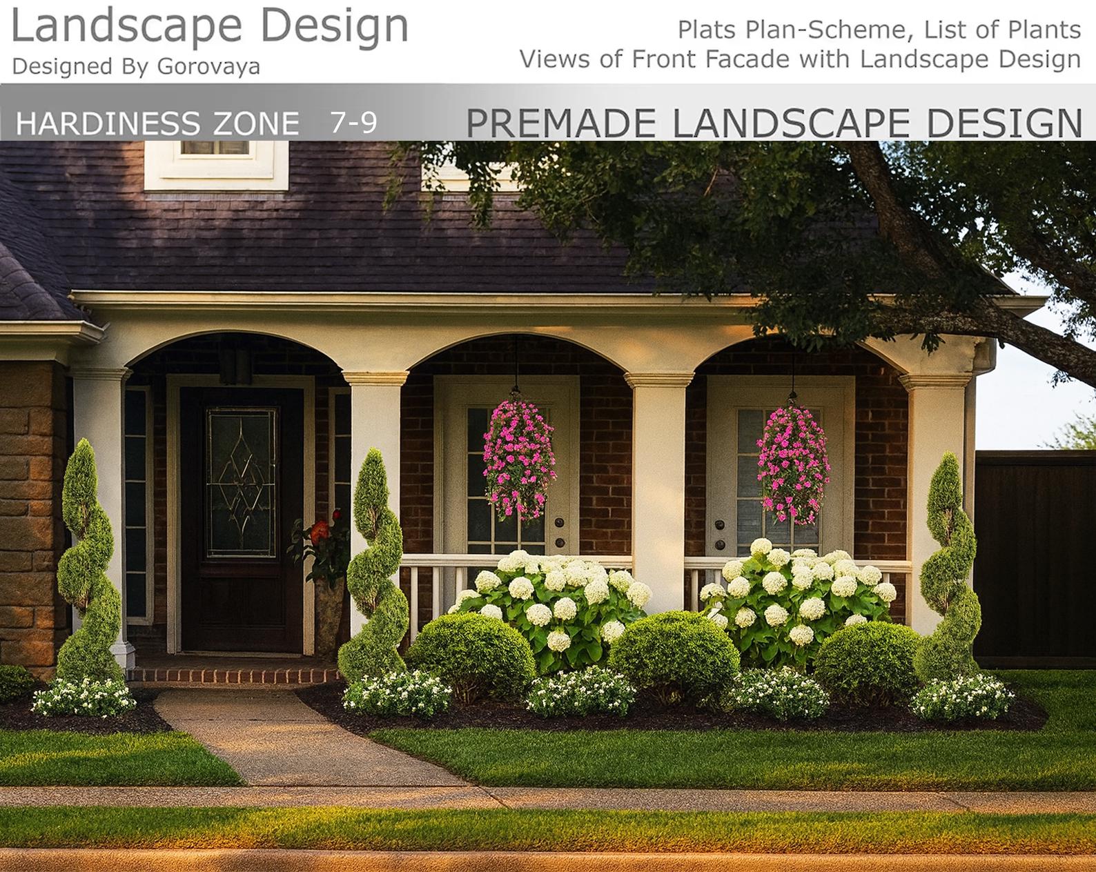 Premade Texas Landscape Design, Ready Made Landscape Zone 7-9 , Full ...