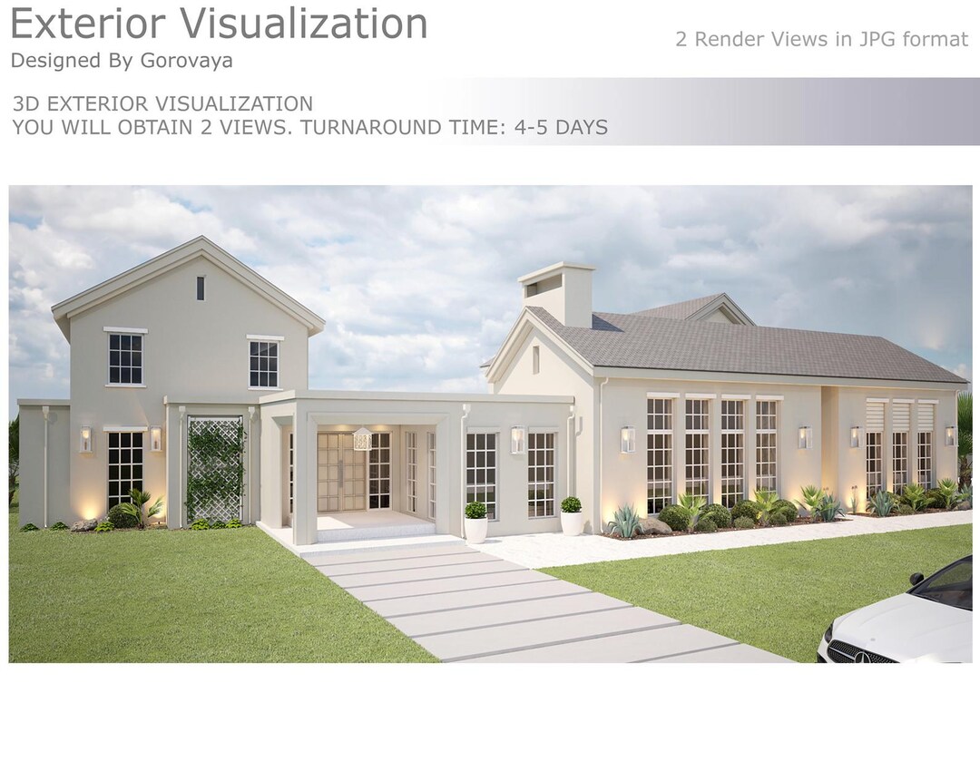 3D Visualization of Front Facade Exterior, Front Facade Visualization ...