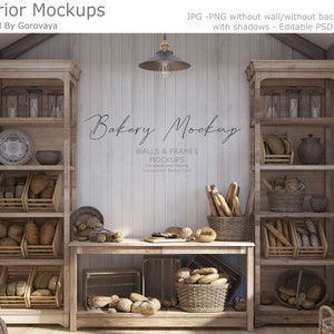 Interior Mockup, Farmhouse Bakery Mockup, Rustic Country Kitchen ...