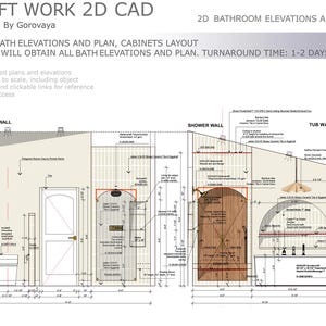 2D Master Bathroom Complex, 2D CAD Cabinet Design, Bathroom Custom ...