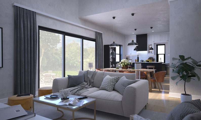 3D Open Concept Design Open Space Interior Visualization 3D - Etsy