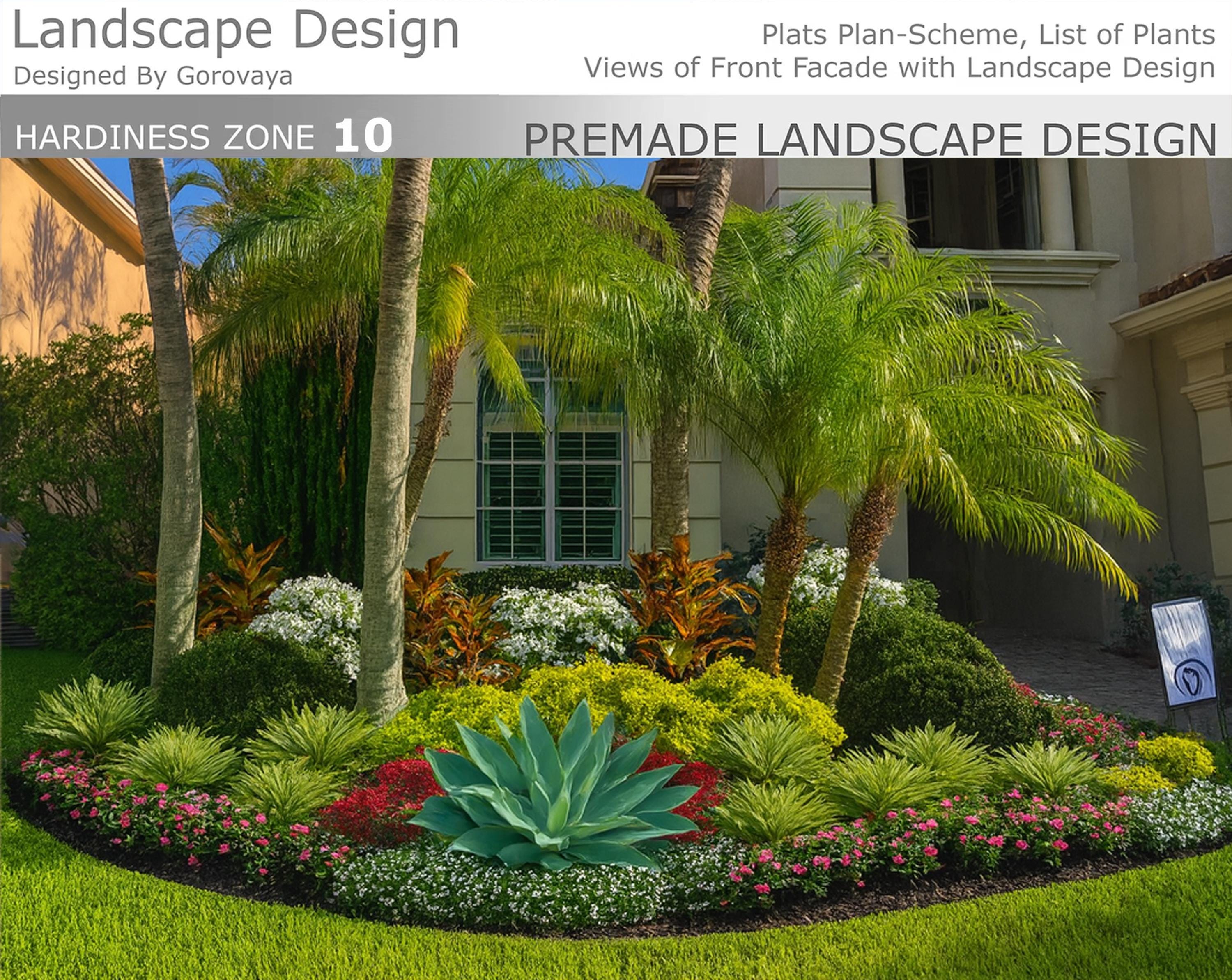 Florida Premade Landscape Design – Landscape Berm Garden – USDA Zones 8 ...