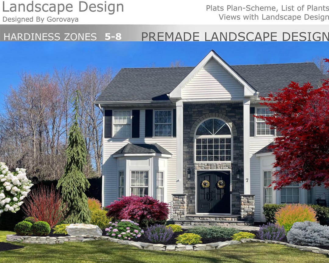 Premade Landscape Design, Landscape Garden Bed, Zone 5-8 , Landscape ...