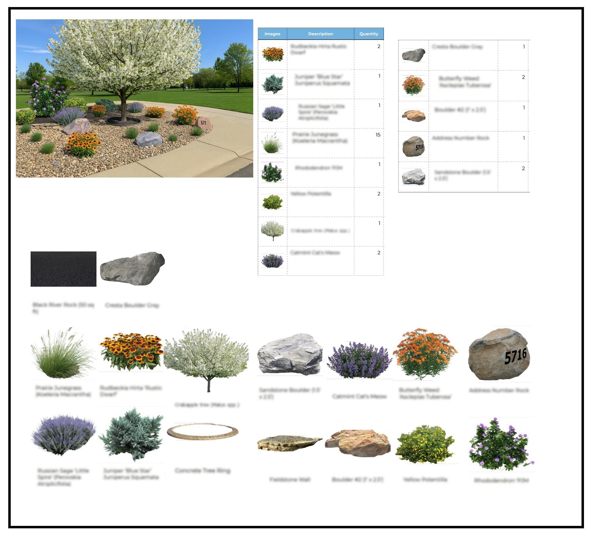 Premade Landscape Design, Ready Made Landscape Design, Zone 4-7 ...