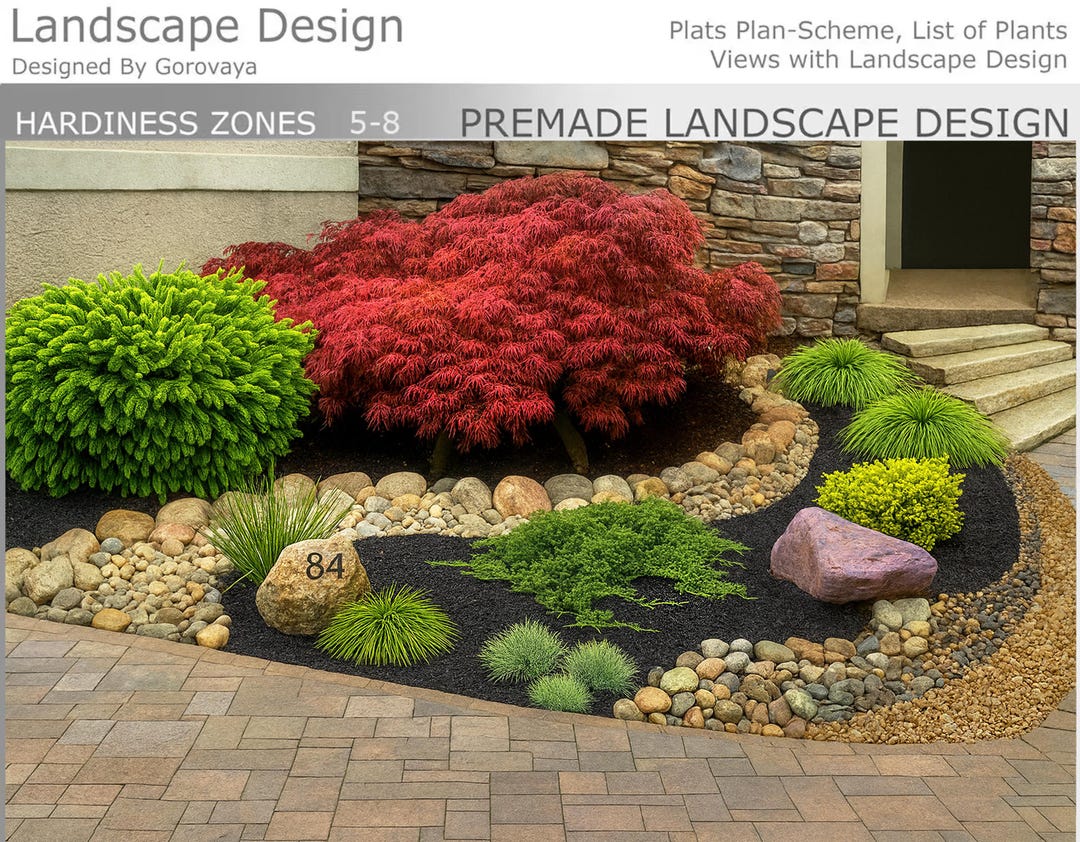 Premade Landscape Design, Ready Made Landscape Design, Zone 5-8 ...