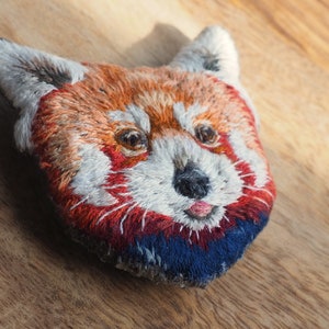Red Panda Pin Brooch Hand Embroidey Pin, Cute Red Panda Jewellery, Red ...