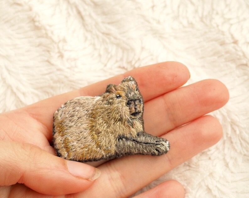 Capybara Handmade Brooch Hand Embroidery Pin, Capybara Lover Gift Ideas ...