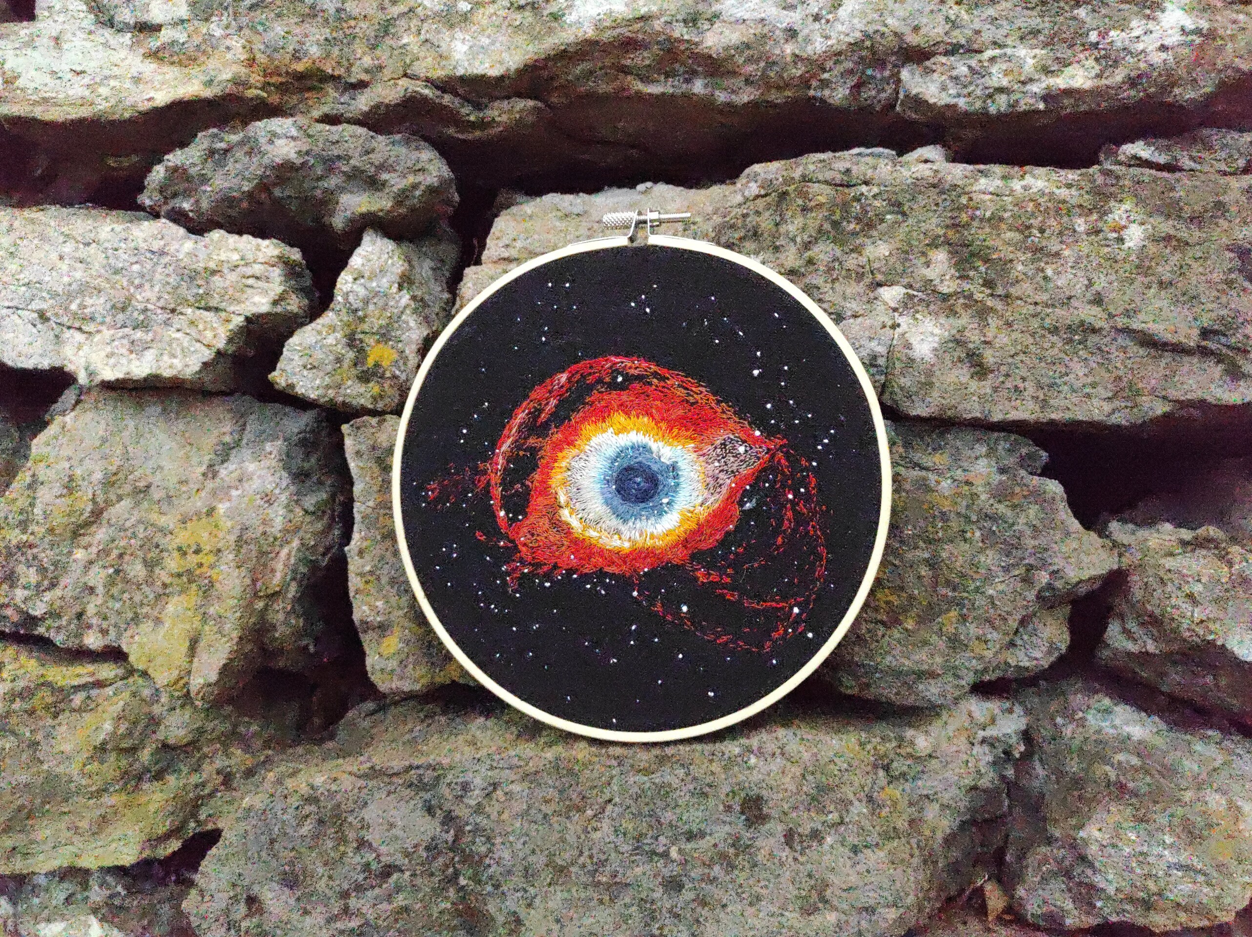 God's Eye Nebula Astronomy Hand Embroidery, Space Embroidery Wall Art ...