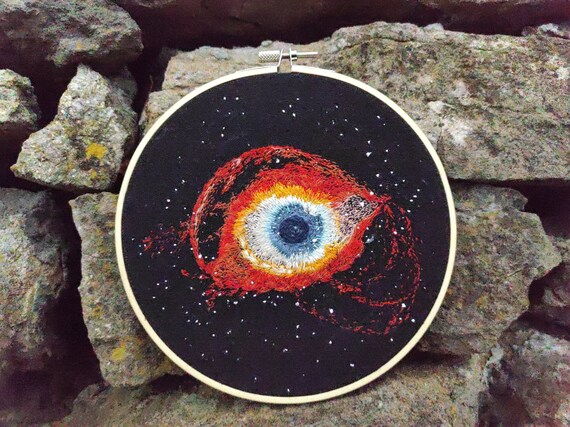 God's Eye Nebula Astronomy Hand Embroidery Space - Etsy