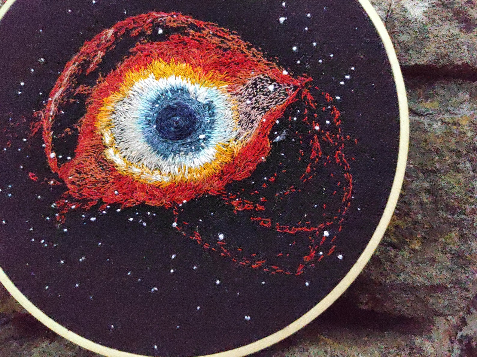God's Eye Nebula Astronomy Hand Embroidery, Space Embroidery Wall Art ...