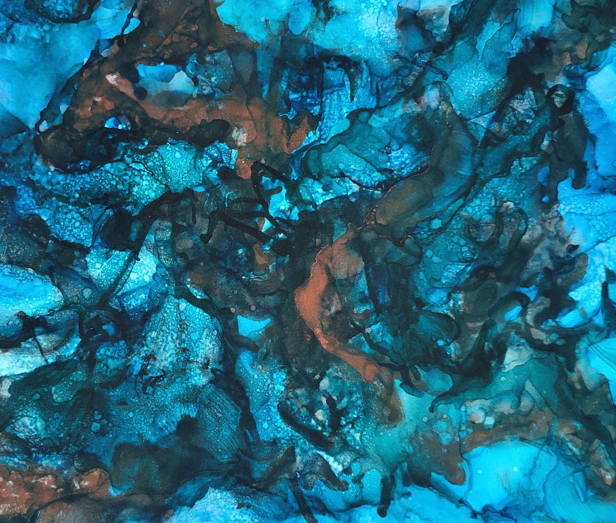 COPPER PATINA Original Alcohol Ink Abstract, Alcohol Ink, Copper ...