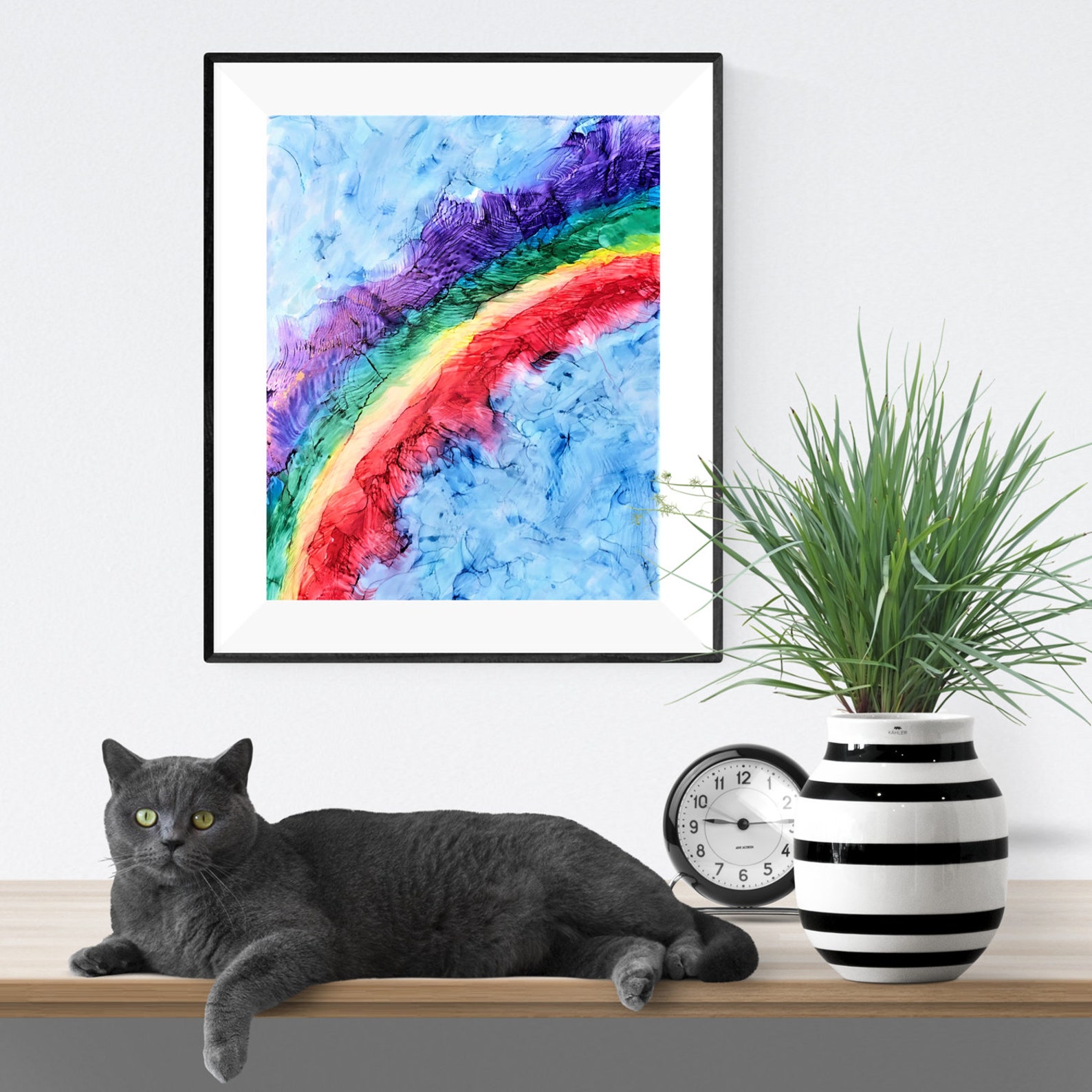 RAINBOW GONE WILD Abstract Alcohol Ink Art Original, Pride Month, Fluid ...