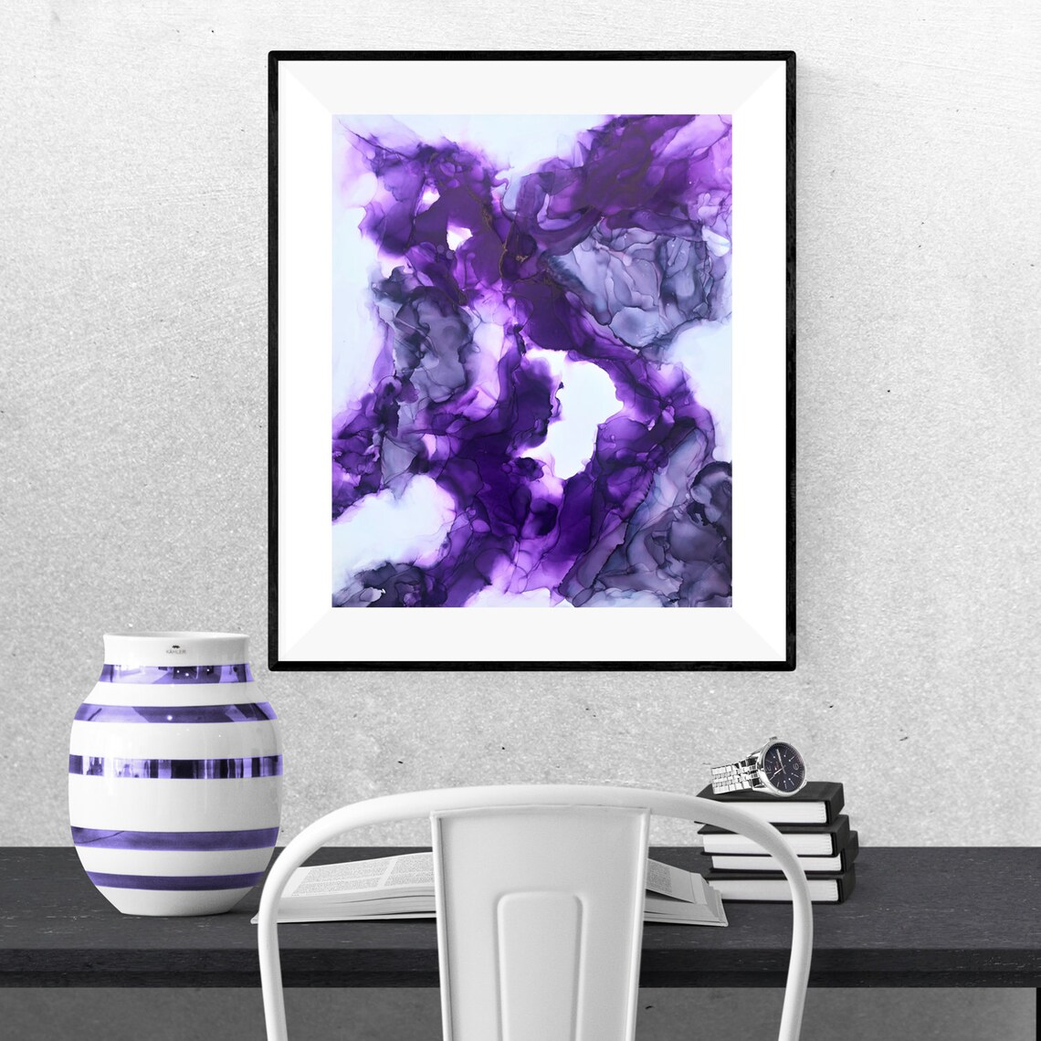 THE COLOR PURPLE Original Alcohol Ink Abstract, Alcohol Ink Art, Modern ...