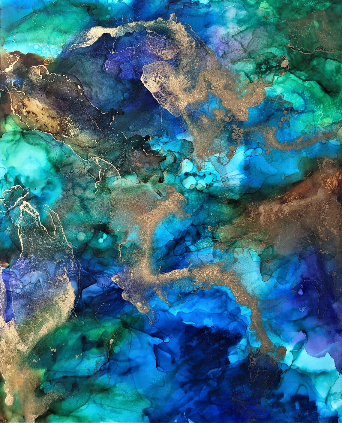 PANNING FOR GOLD Original Alcohol Ink Abstract Alcohol Ink - Etsy