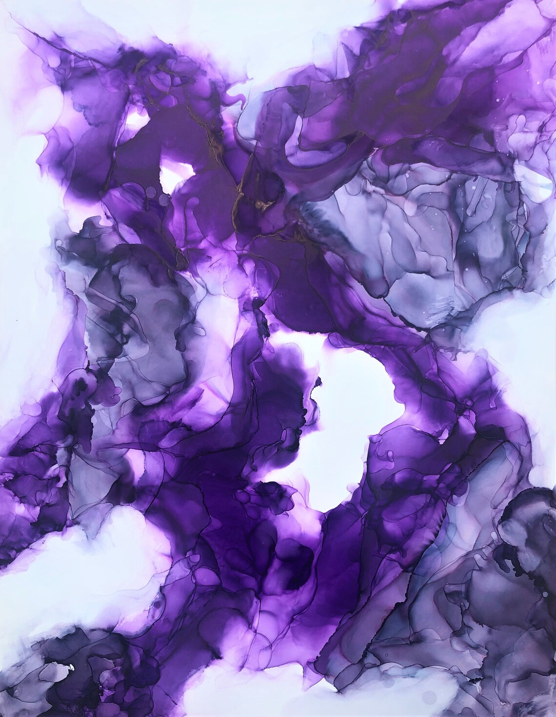 THE COLOR PURPLE Original Alcohol Ink Abstract, Alcohol Ink Art, Modern ...