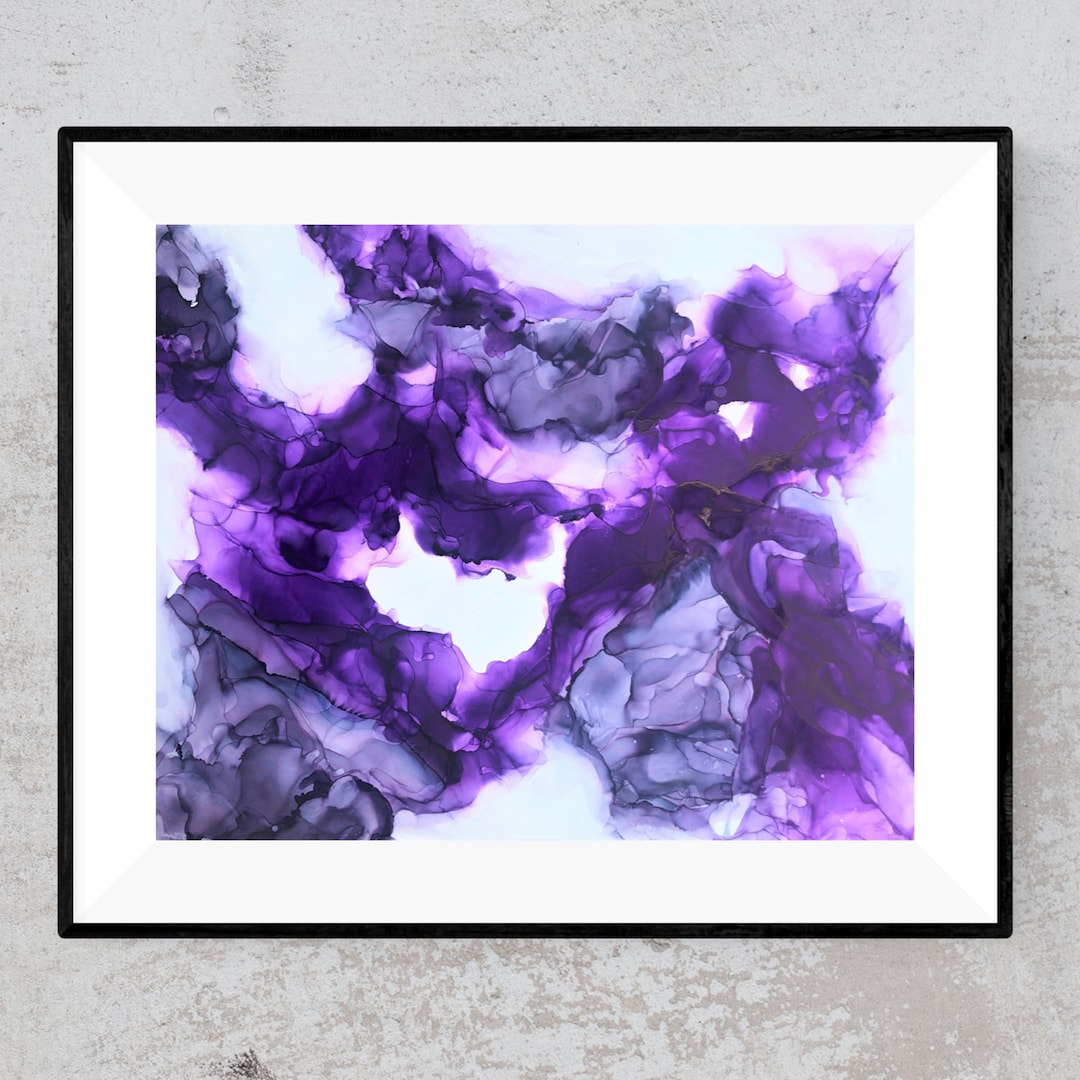THE COLOR PURPLE Original Alcohol Ink Abstract, Alcohol Ink Art, Modern ...
