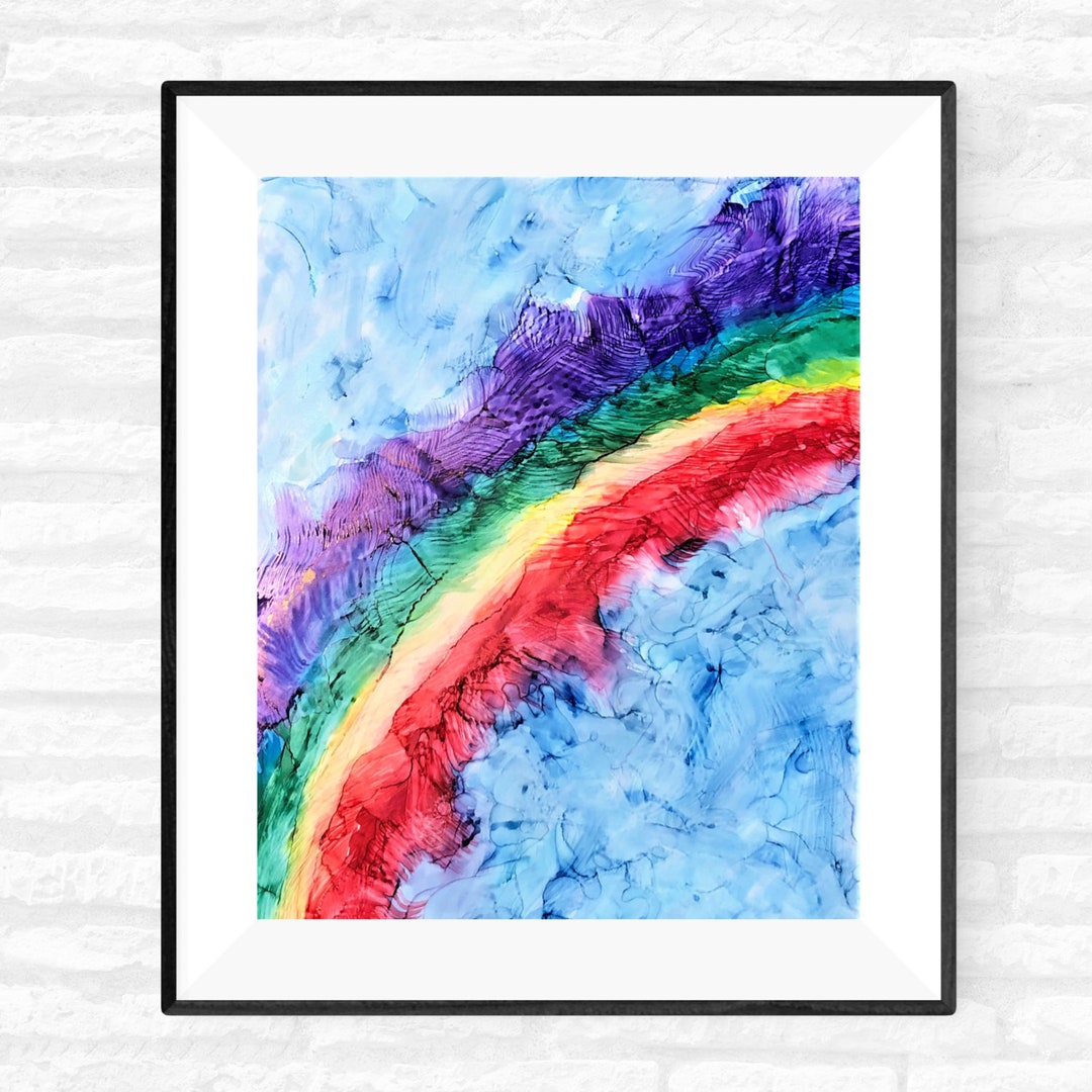 RAINBOW GONE WILD Abstract Alcohol Ink Art Original, Pride Month, Fluid ...