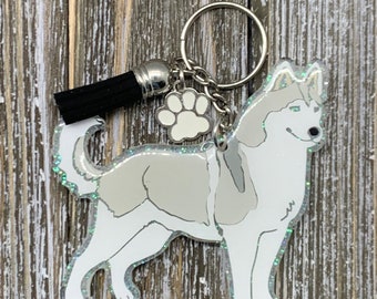 Siberian Husky Dog Keychain - Etsy