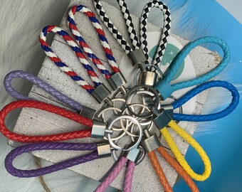 Leather Braided Key Chain - Etsy
