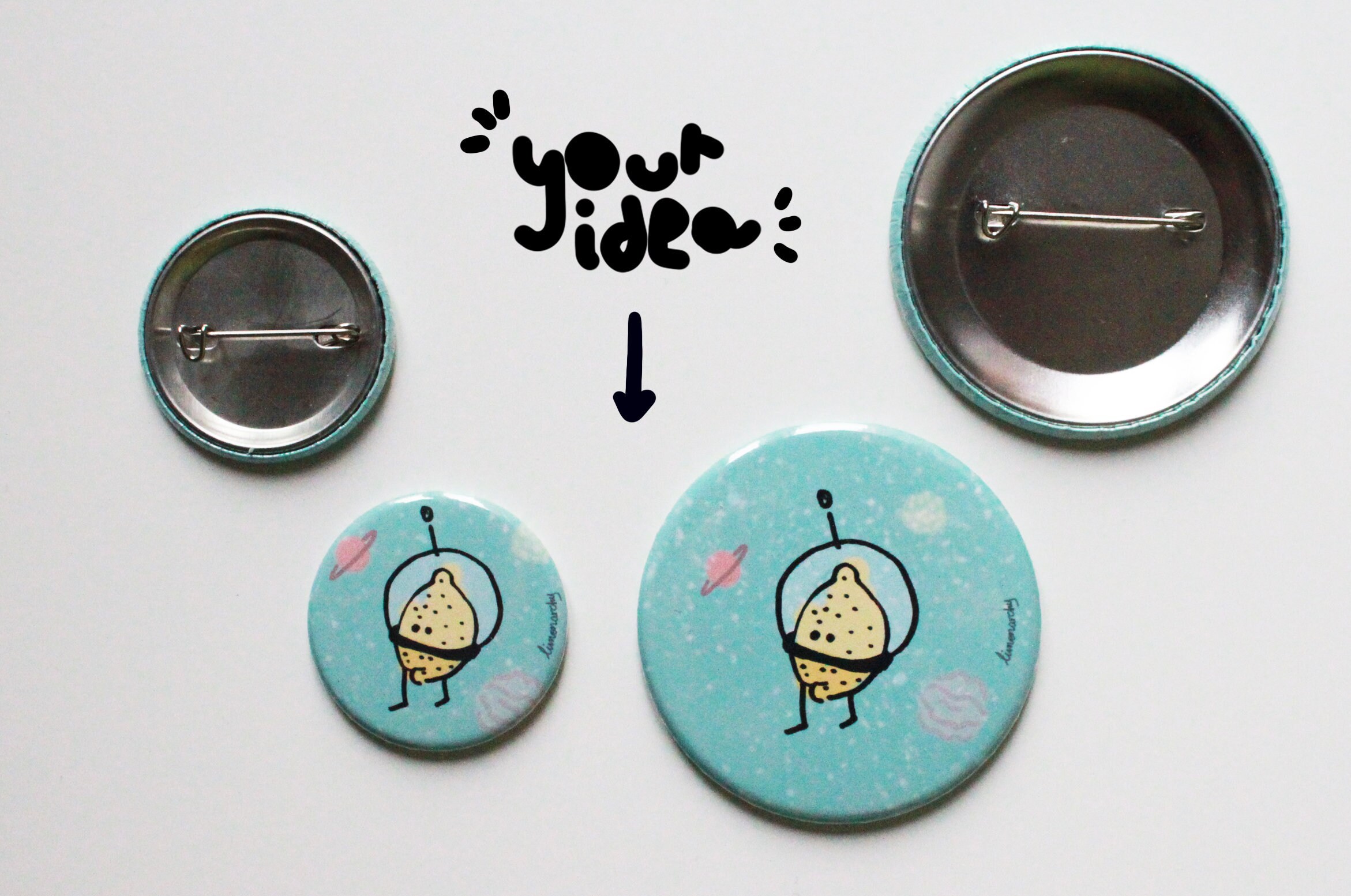 Custom Badge With Your Idea Creative Birthday Gift Personalised Button ...