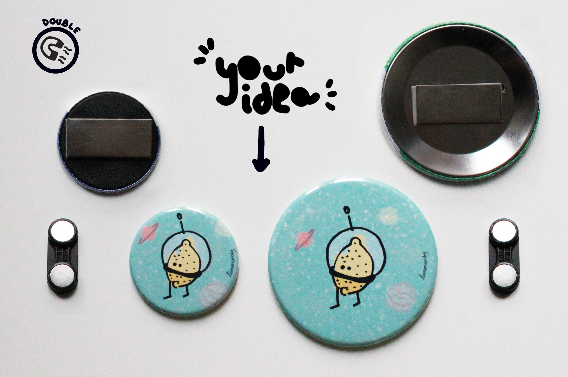 Custom Magnetic Badge With Your Idea Your Design or Logo in | Etsy UK