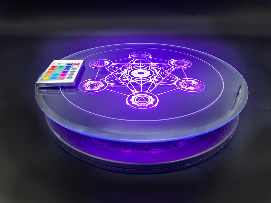 Chakra Metatron 12 Rechargeable RGB LED Wall or Table Mirror Art With ...