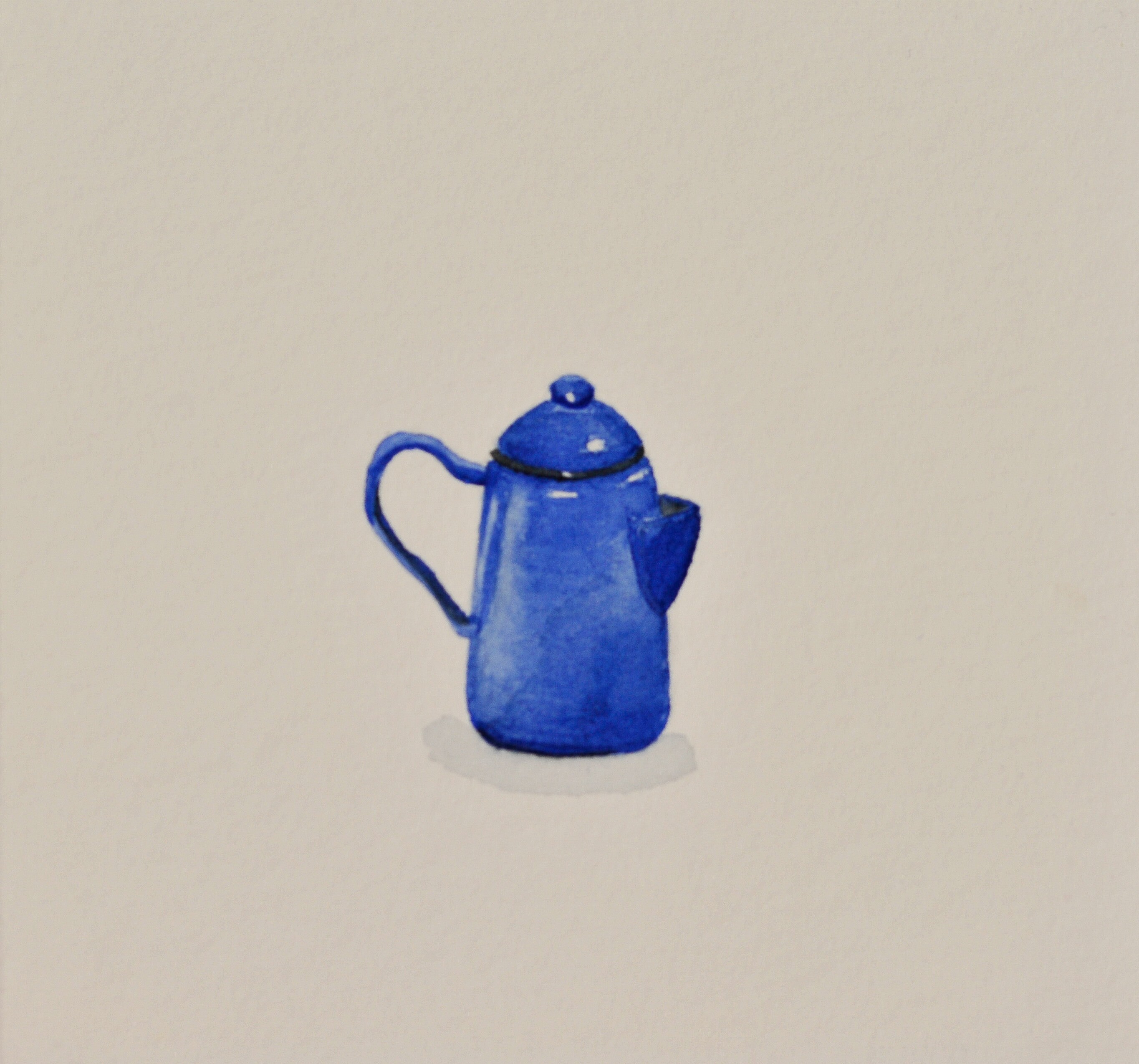 Original Watercolor Blue Teapot Illustration Kitchen Wall Decoration ...