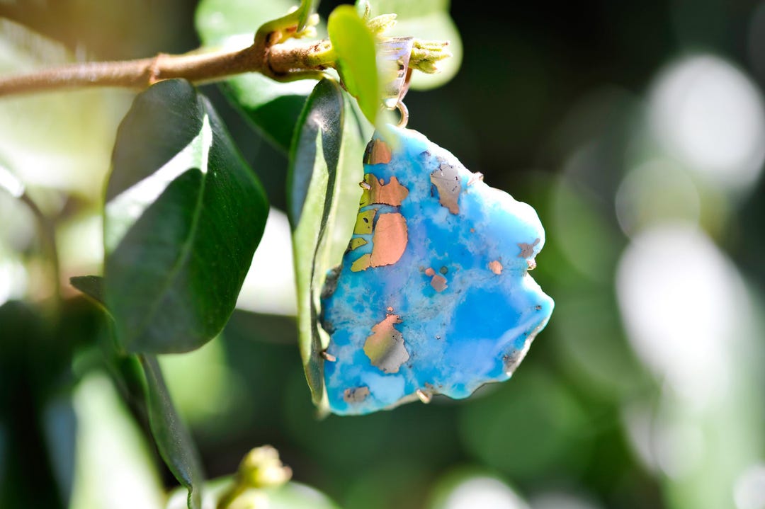 Turquoise Pyrite Pendant Necklace Golden Handmade Jewelry Natural ...