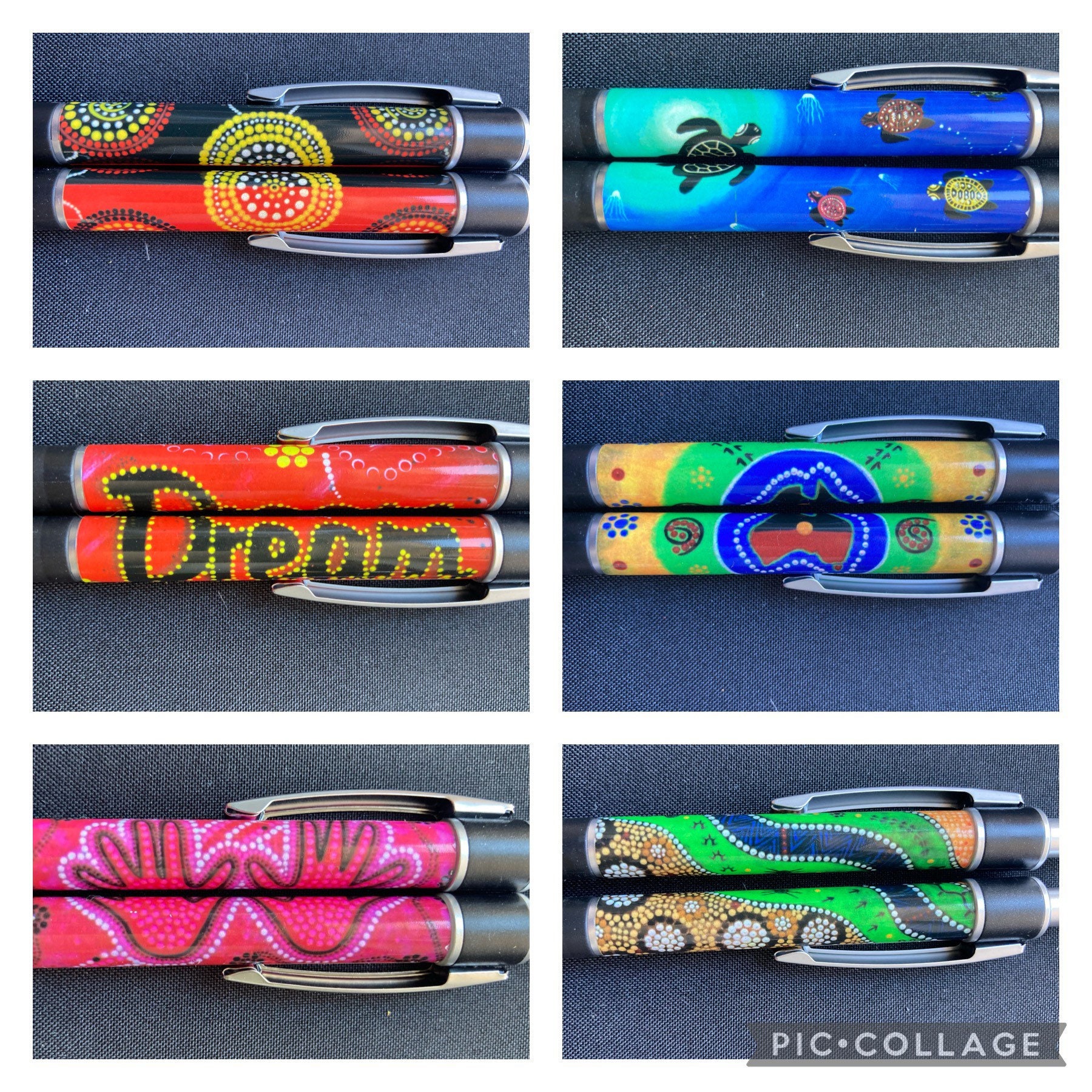 Set of 6 Beautiful Aboriginal Design Pens - Etsy