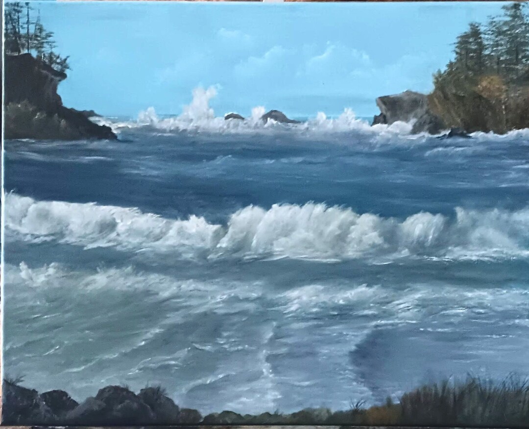 Sunset Beach," Coos Bay Oregon " Original Oil Painting - Etsy