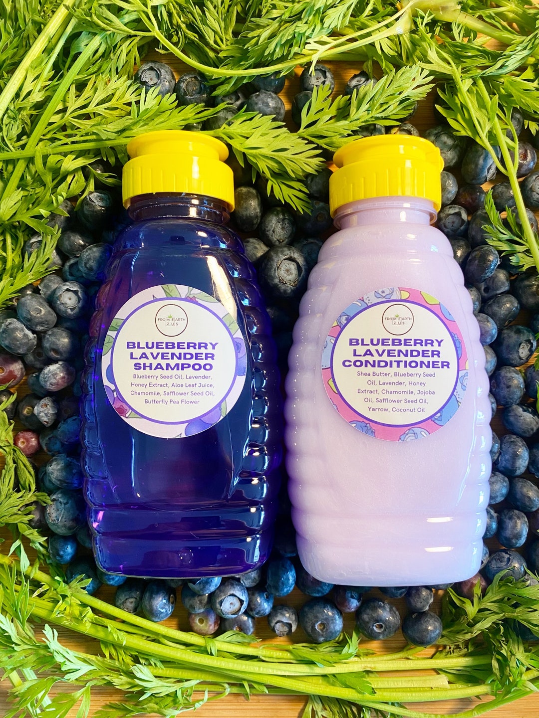 Blueberry Lavender Natural Shampoo Conditioner Set for Healthy Hair 16 ...
