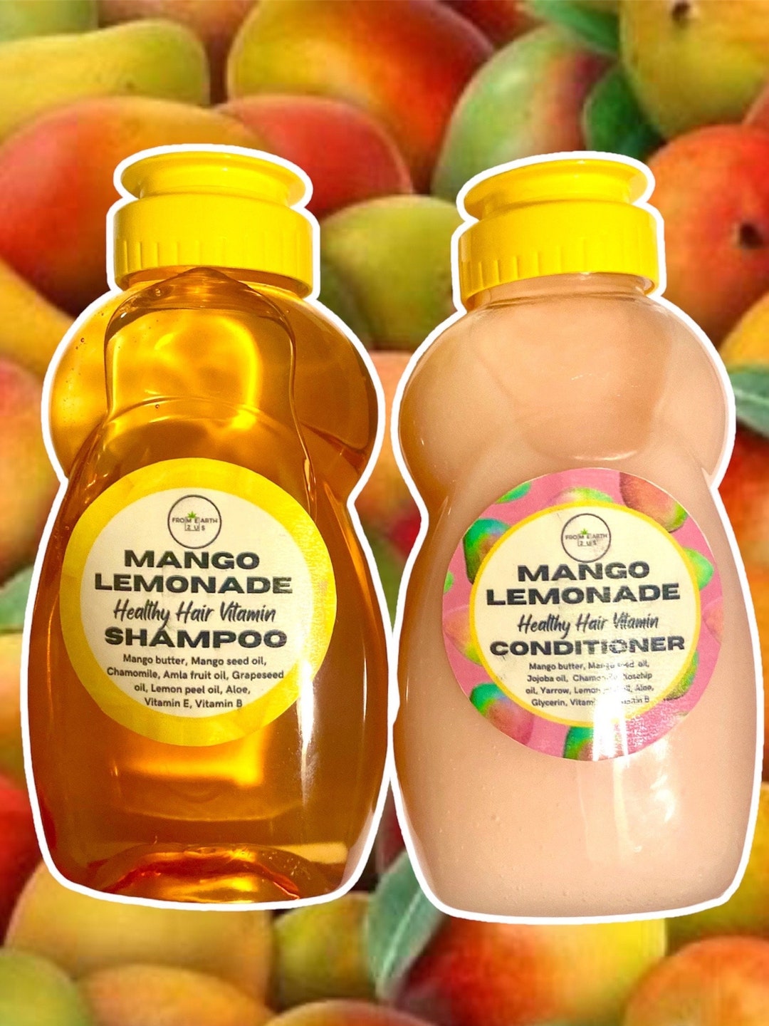 Mango Lemonade Natural Shampoo Conditioner Set for Healthy Hair 16 ...