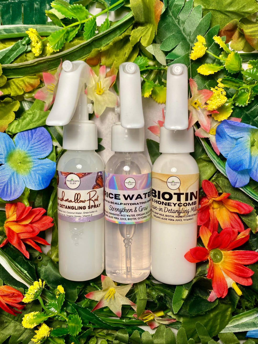 3 Pack Hair Mist Gift Set - Rice Water Spray - Biotin Leave-in Spray ...
