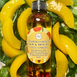 Peaches and Cream With Lychee Moisturizing Hair & Skin Oil - Etsy
