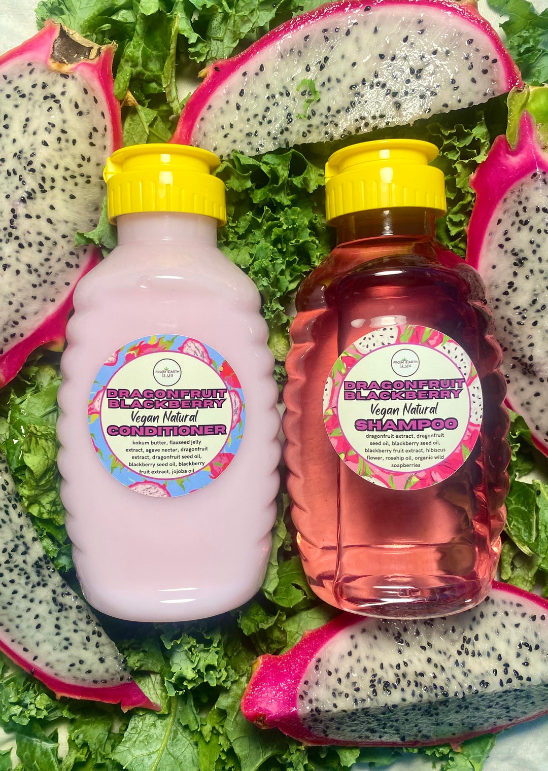 Dragonfruit Blackberry Natural Vegan Shampoo Conditioner Set for ...