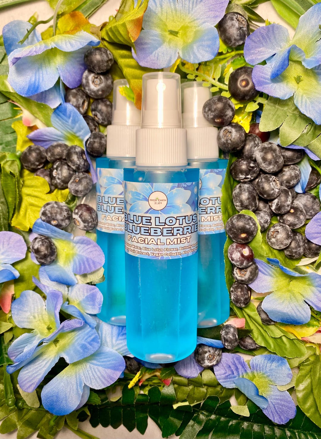 Blue Lotus Flower & Blueberries Hydrating Facial Mist Spray - Etsy