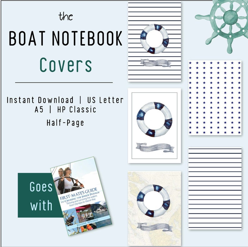 The Boat Notebook Pages Printable Bundle: Pages, Covers, Fillables. A5 ...