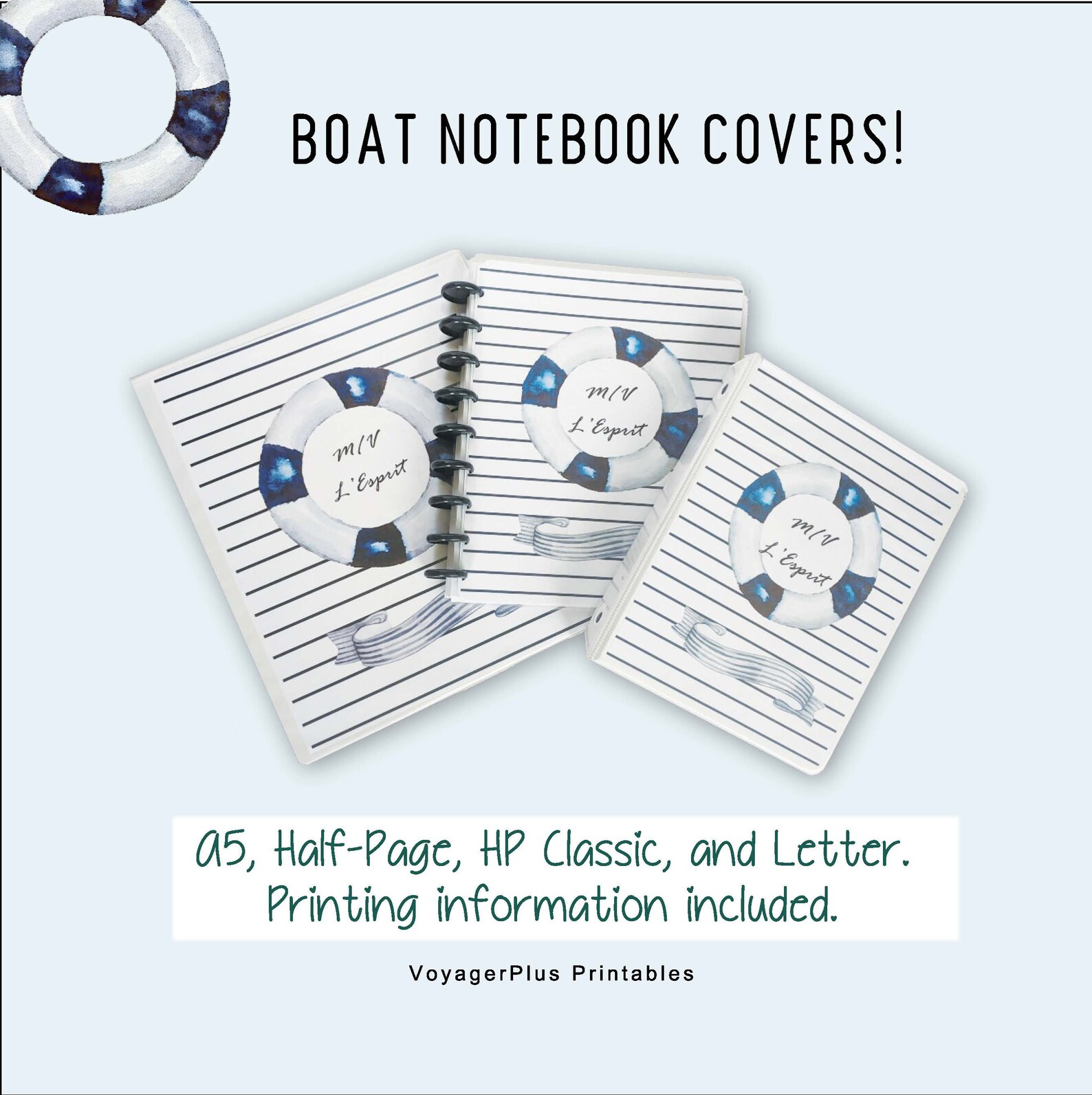 The Boat Notebook Pages Printable Bundle: Pages, Covers, Fillables. A5 ...