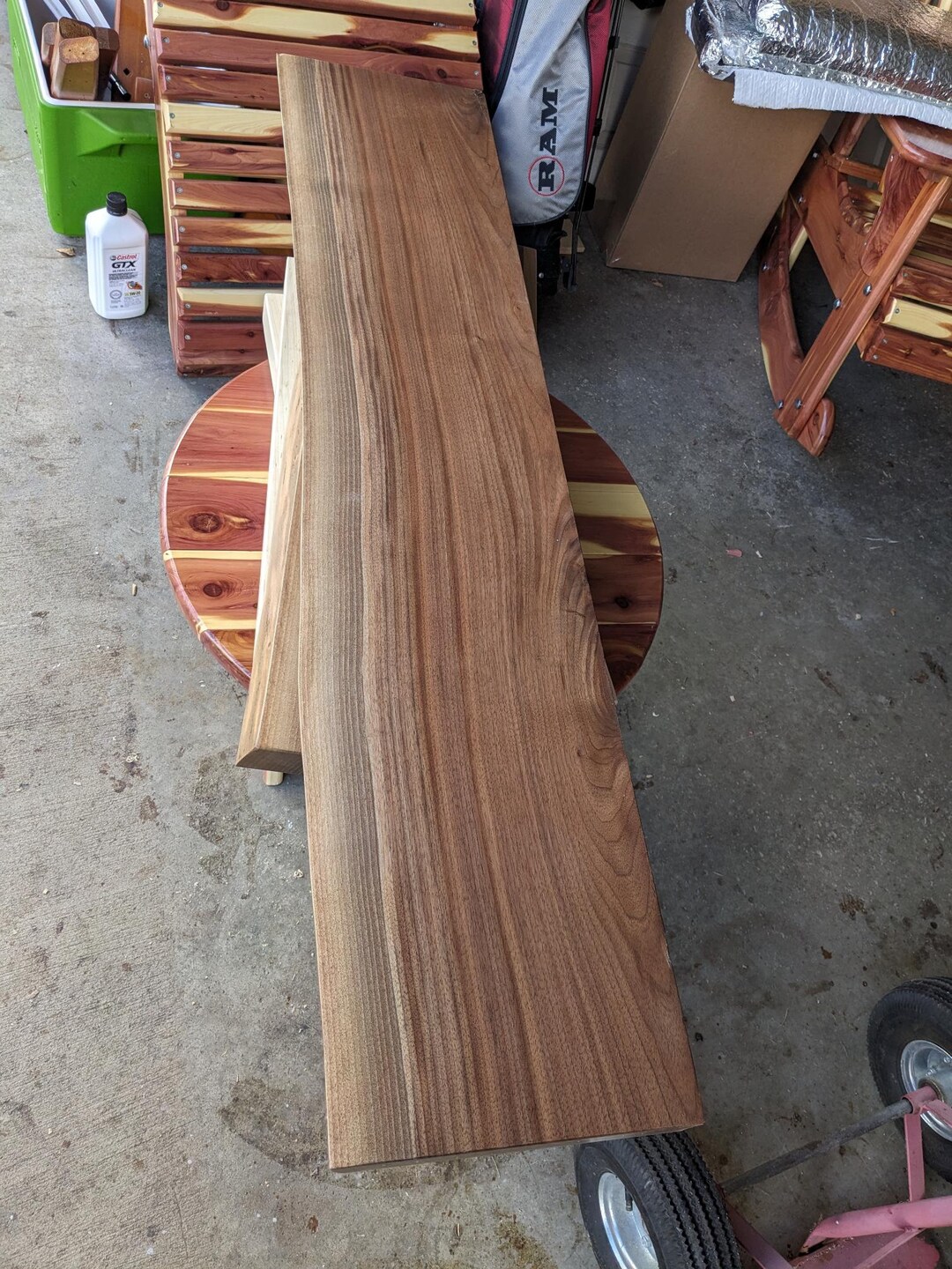 Live Edge Black Walnut Butcher Block Floating Shelf - One Shelf 48"x10 ...