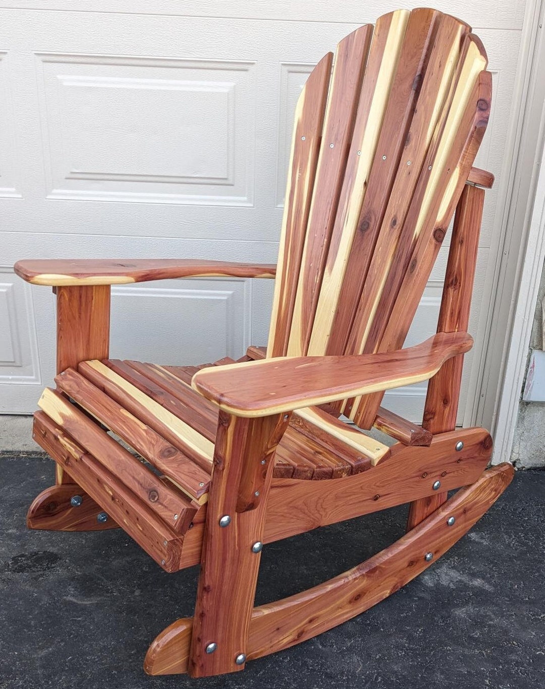One Aromatic Cedar Rocking Patio Deck Cottage Chair Rocker With Clear ...