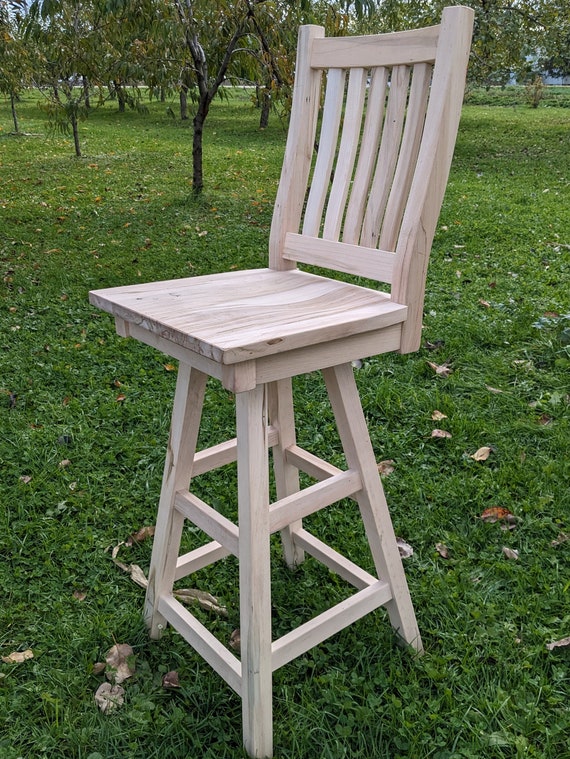 Custom Built Maple Swivel Mission Bar Stool Kit DIY Etsy