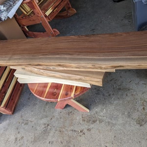 Live Edge Black Walnut Butcher Block Floating Shelf - One Shelf 48"x10 ...