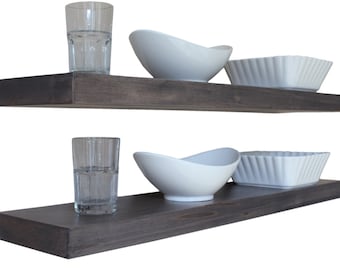 Thick Maple Rustic Floating Shelves Wall Mounting Solid Wood Shelf - Etsy