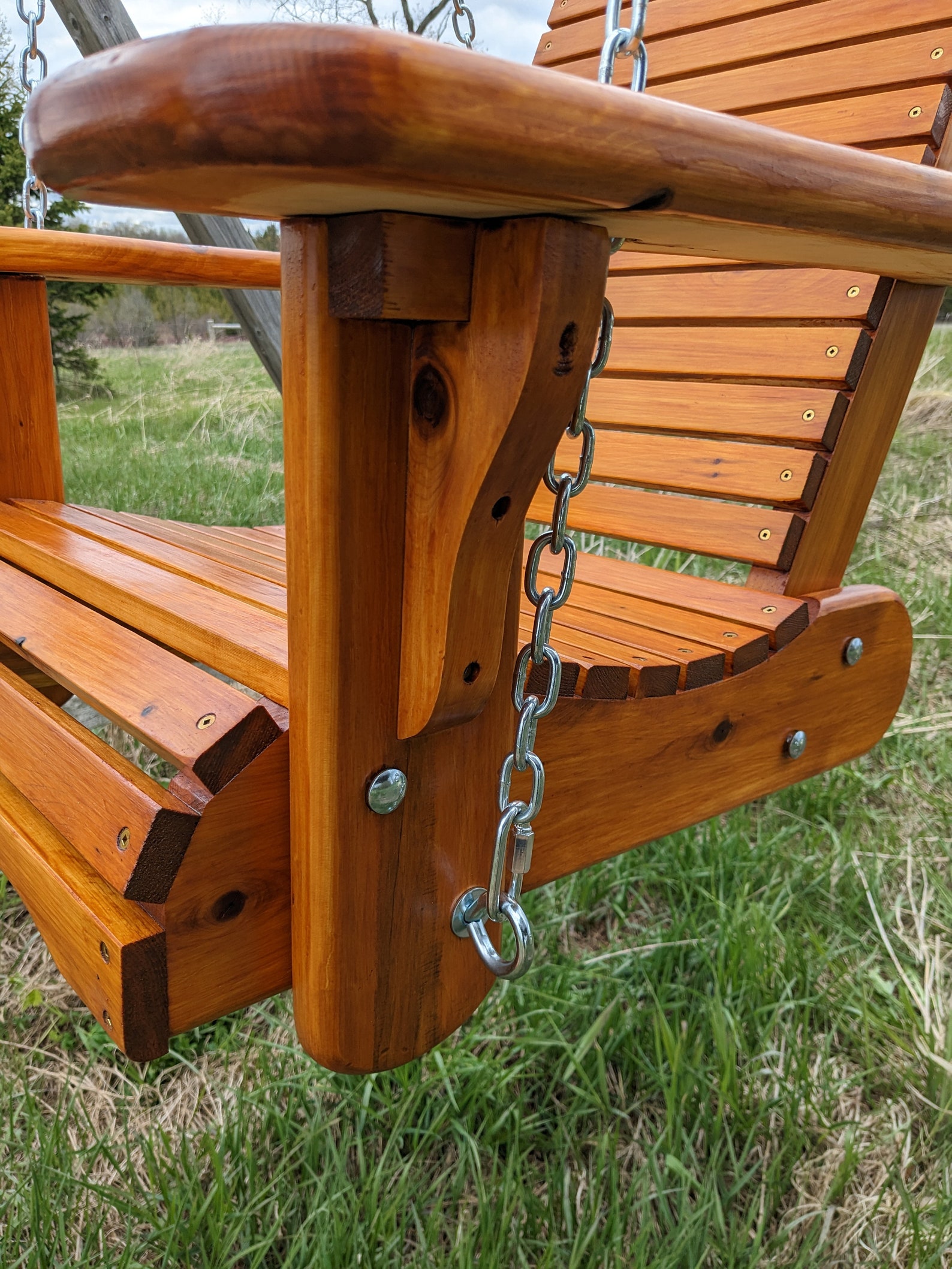Amish Handcrafted Single Cedar Yard Tree Front Porch Hanging Swing ...