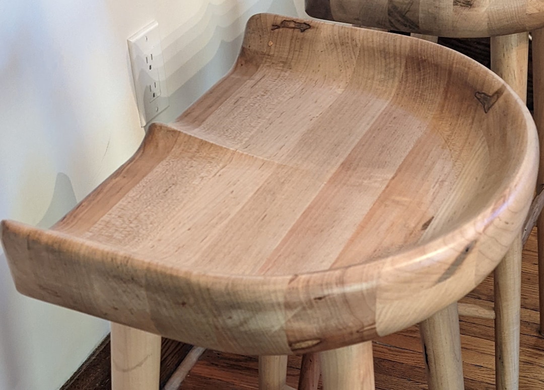 Maple Bar Stool Seat With Custom Stain Finish - Etsy