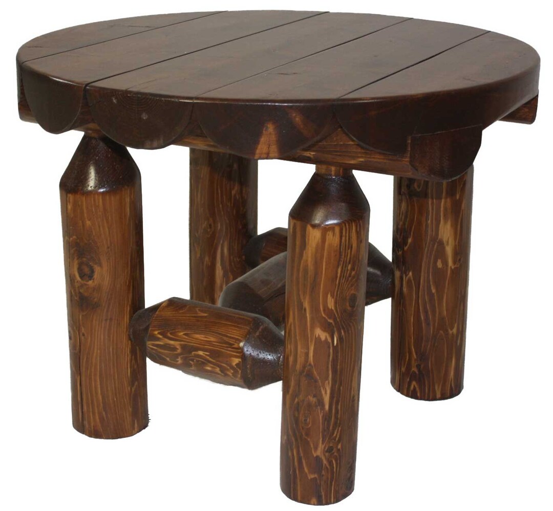 Canadian Handmade White Cedar Log Side Table With Stain Finish - Etsy