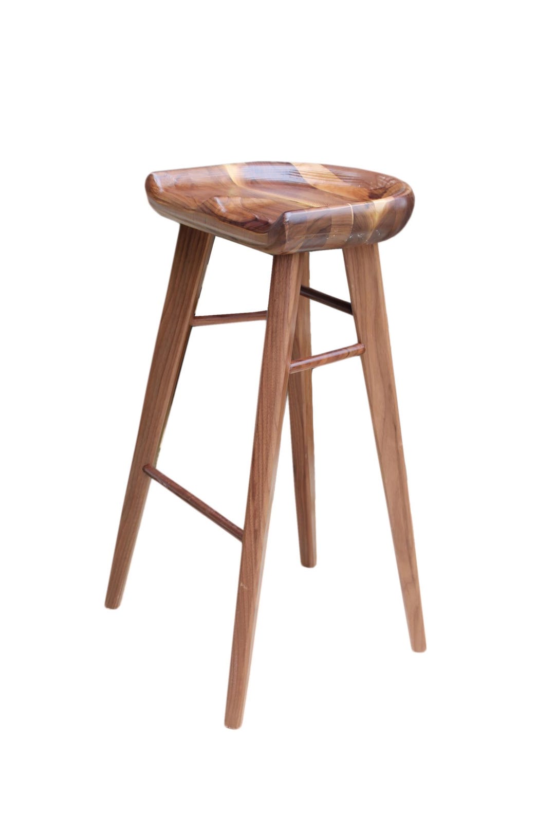 Walnut Wagon Seat Counter Bar Stool Kit for Kitchen Island Without ...