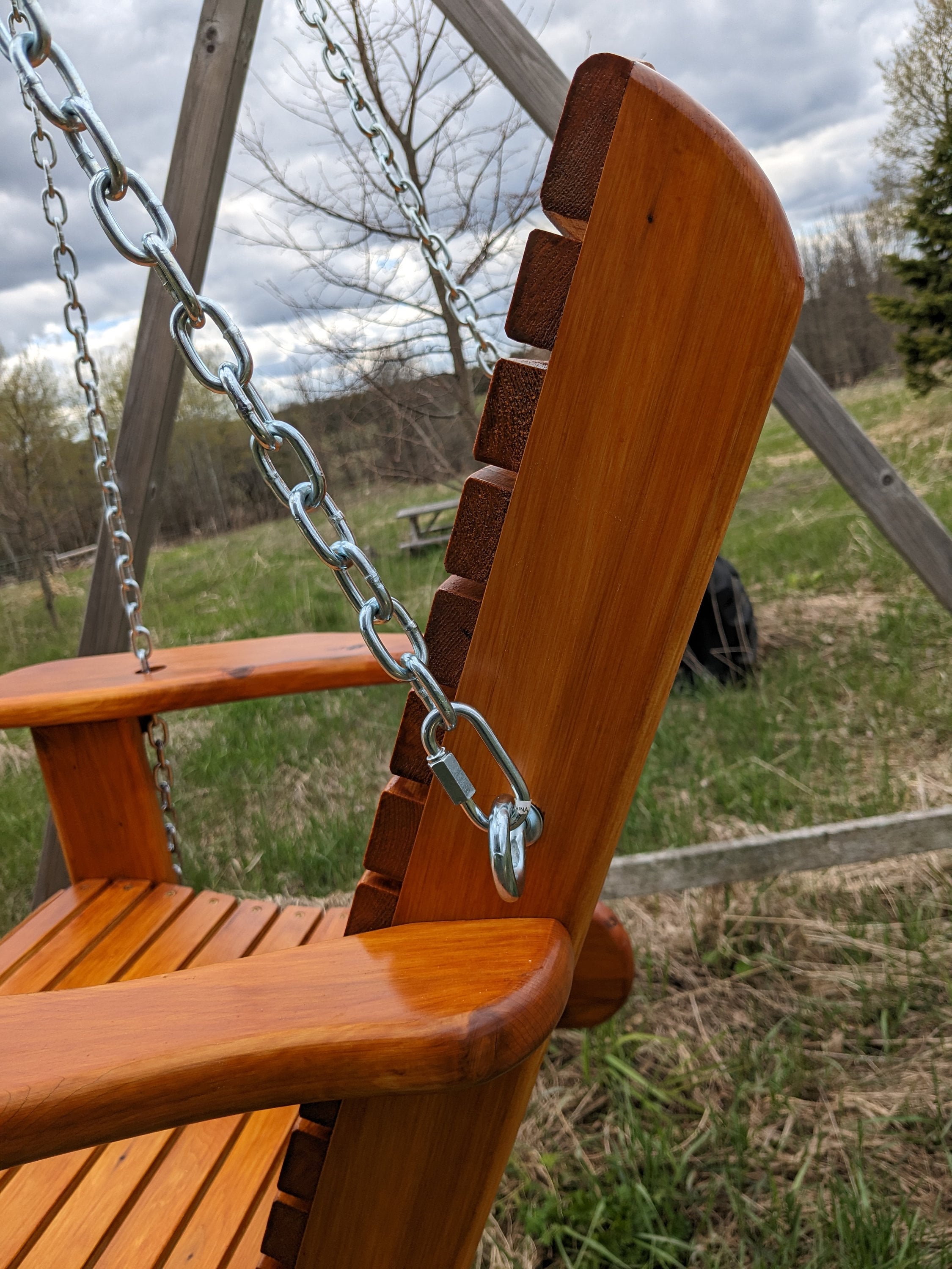 Amish Handcrafted Single Cedar Yard Tree Front Porch Hanging Swing ...